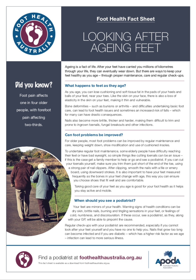 Foot Health Fact Sheets - APodA - Australian Podiatry Association Ltd