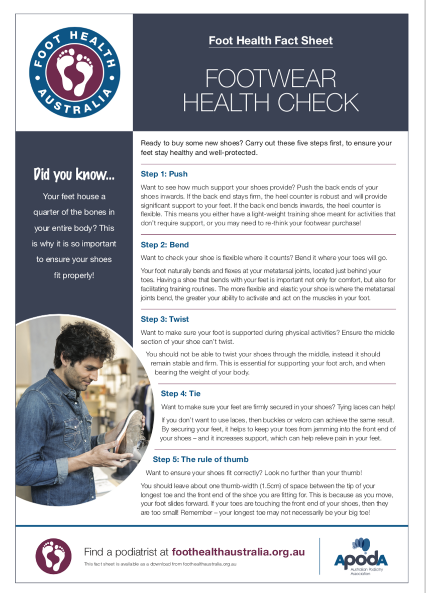 Foot Health Fact Sheets - APodA - Australian Podiatry Association Ltd